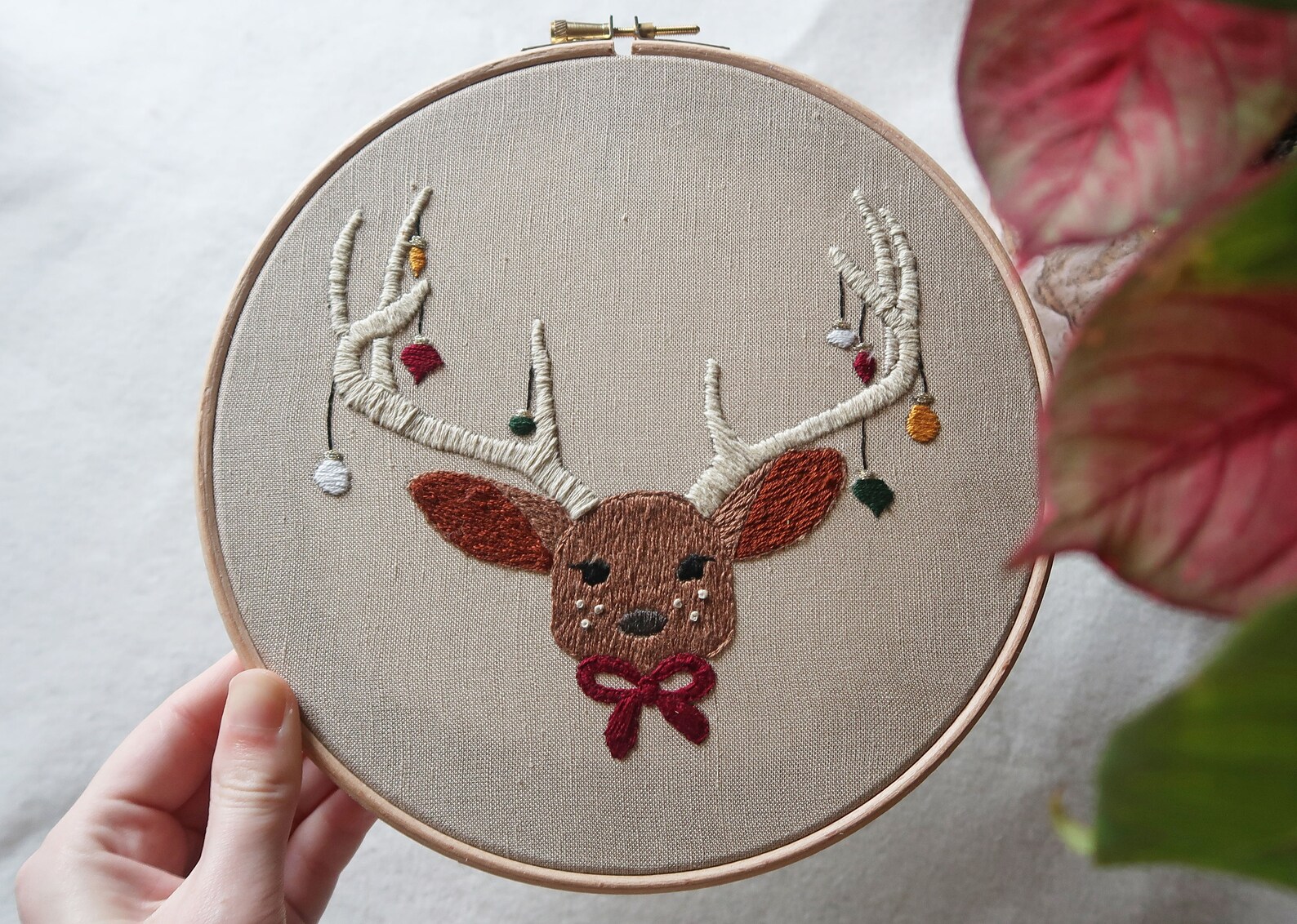 Christmas Reindeer Hand Embroidery PDF Downloadable Pattern - Etsy