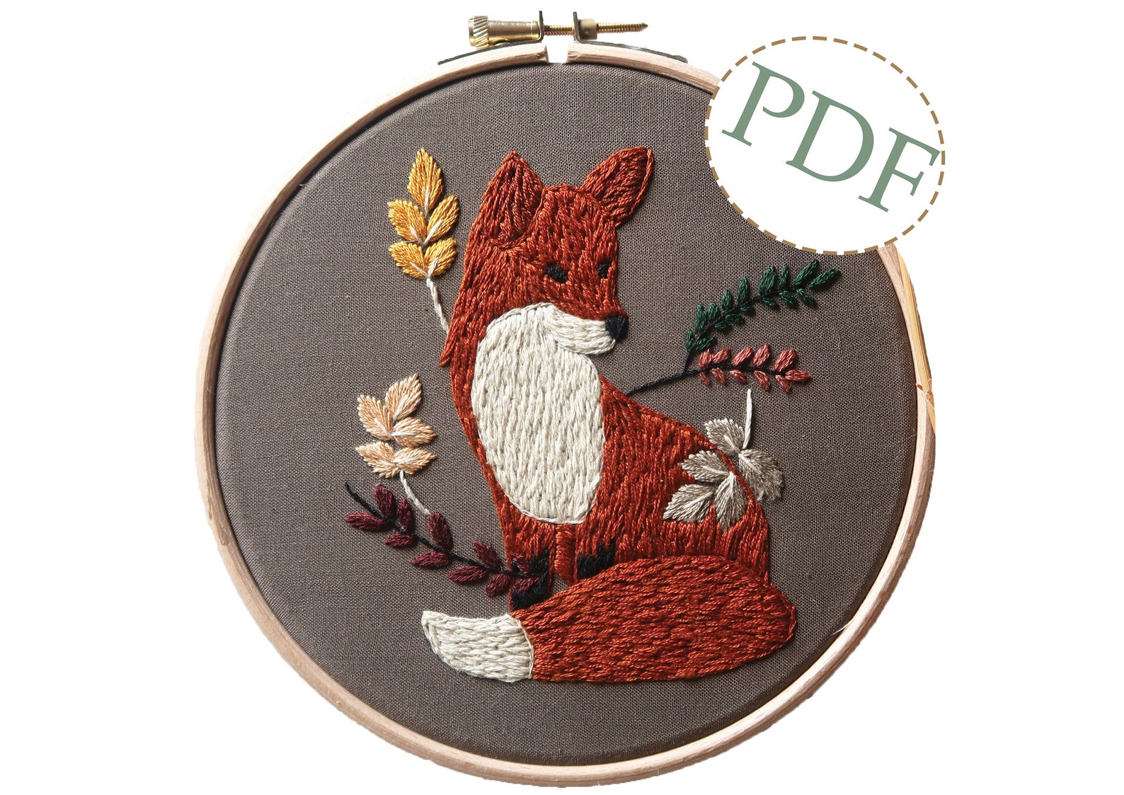 Fox Embroidery Pattern - Beginner Embroidery PDF - Instant Digital ...