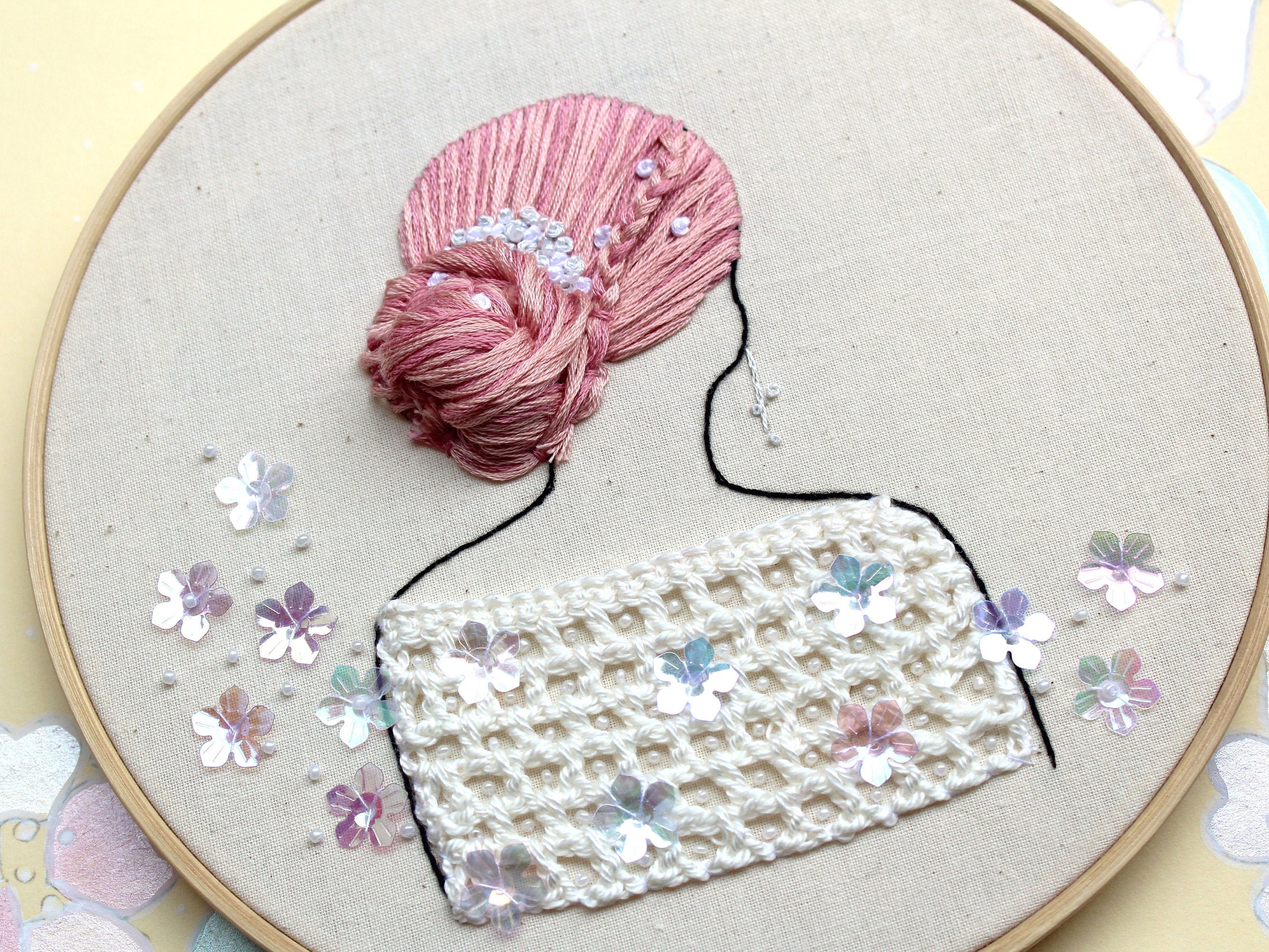 Modern Hand Embroidery Hoop Art Personalised Custom Hoop - Etsy Sweden