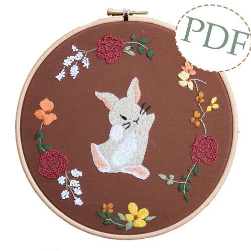 Hand Embroidery Design. Bunny Rabbit. Children Art. Hoop Art - Etsy