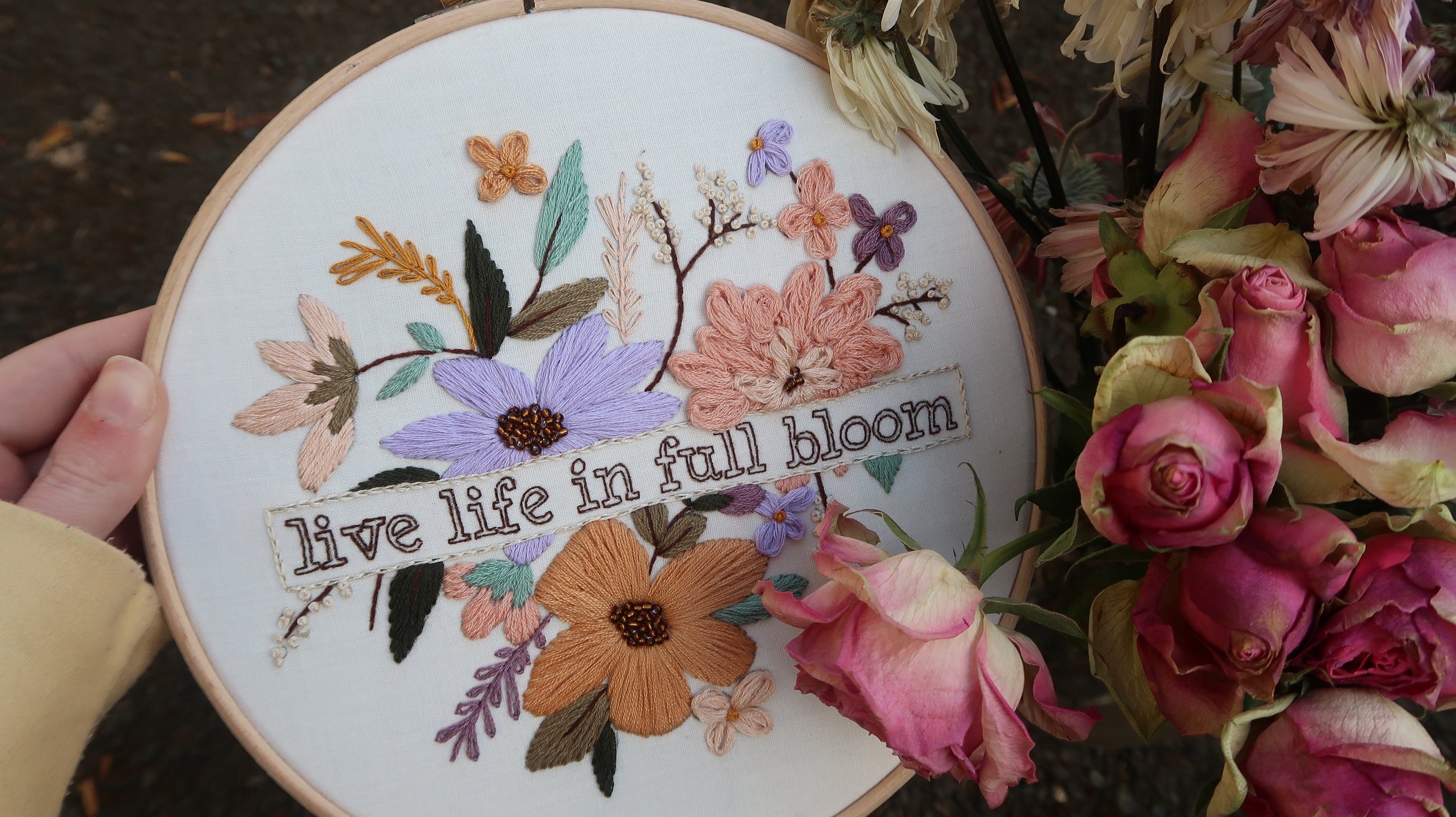 Live Life in Full Bloom Embroidery Pattern / Downloadable PDF - Etsy UK
