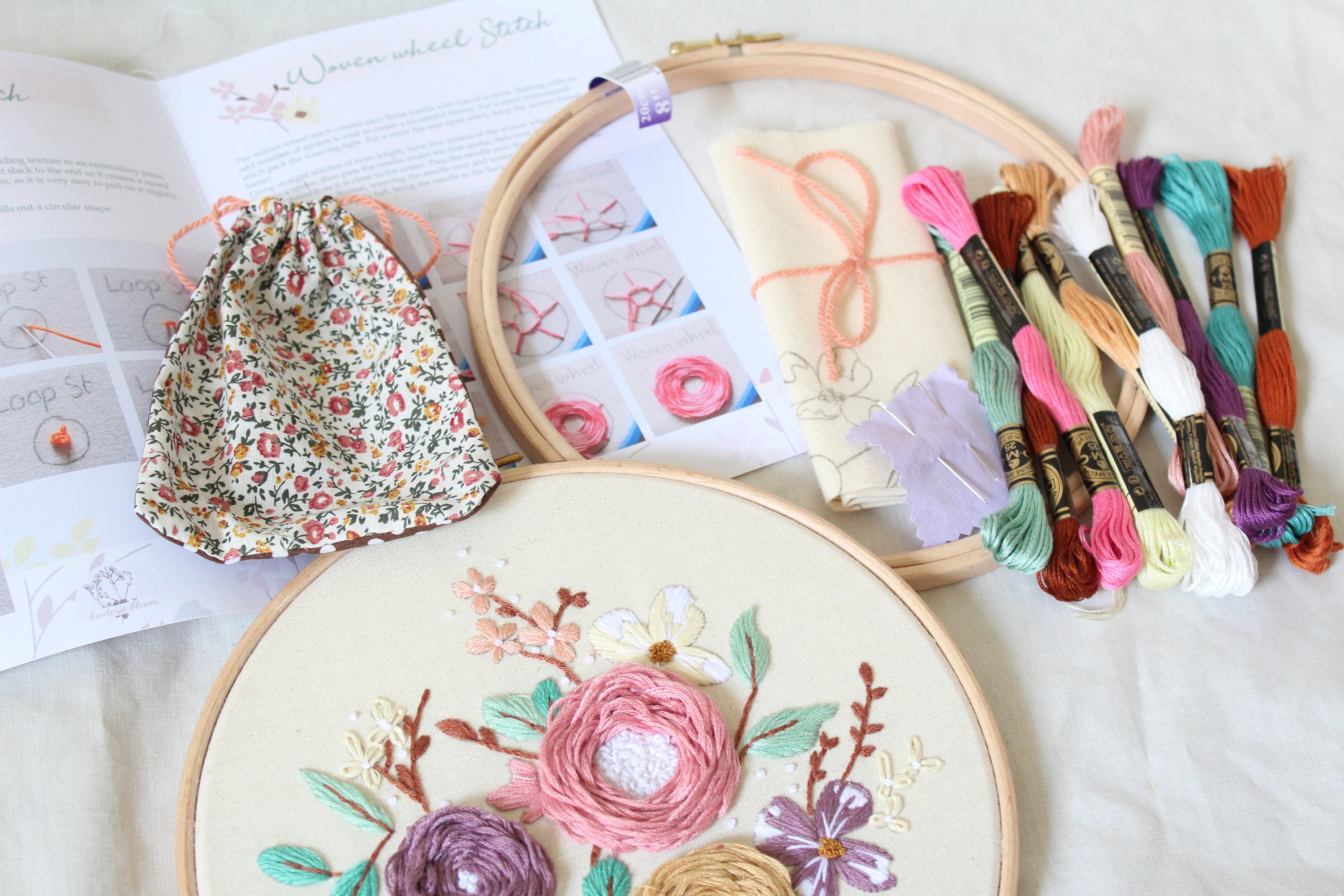 Dusky Rose Embroidery Kit DIY Embroidery DIY Home Decor - Etsy