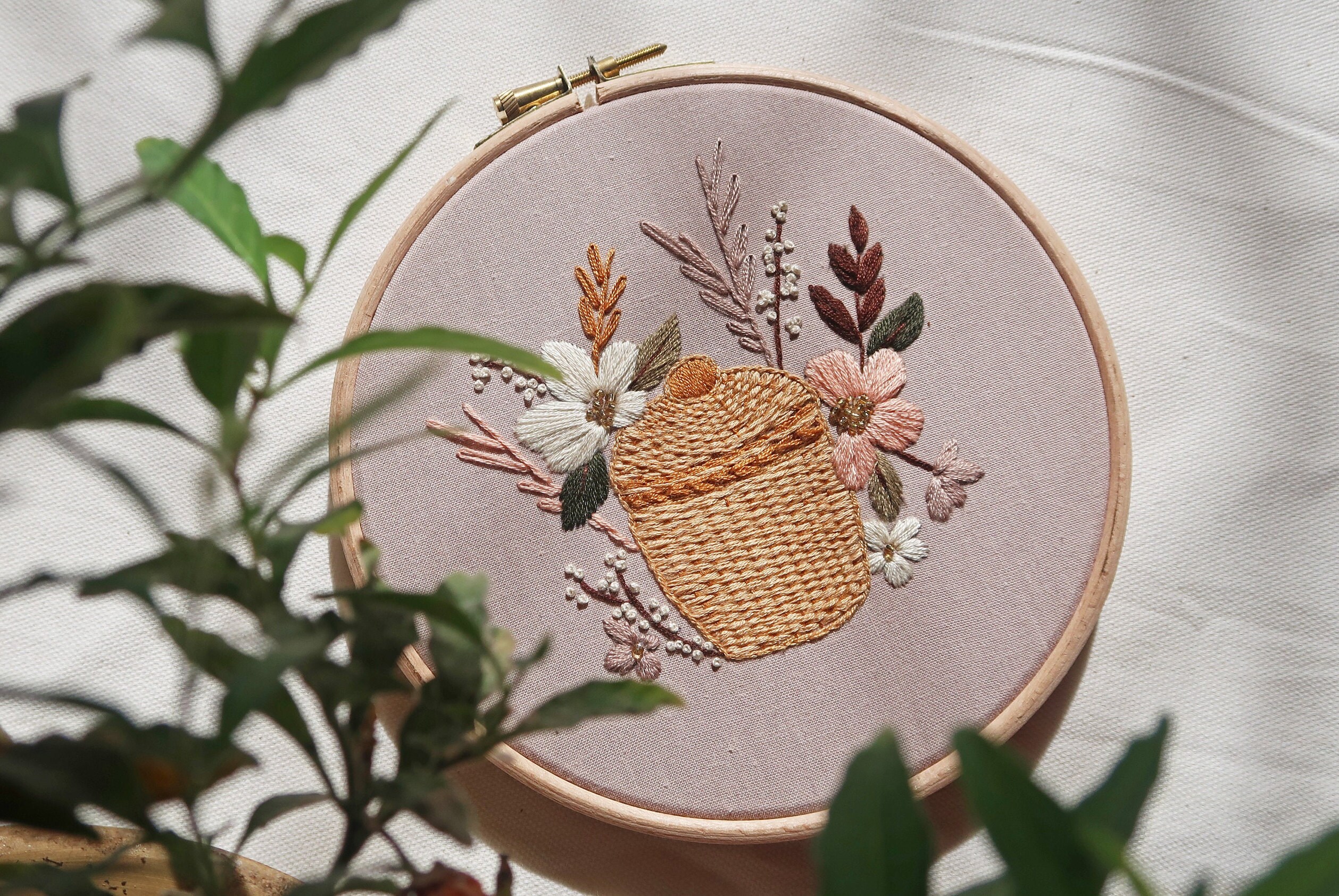 Flower Basket Embroidery Pattern / Downloadable PDF Booklet / | Etsy