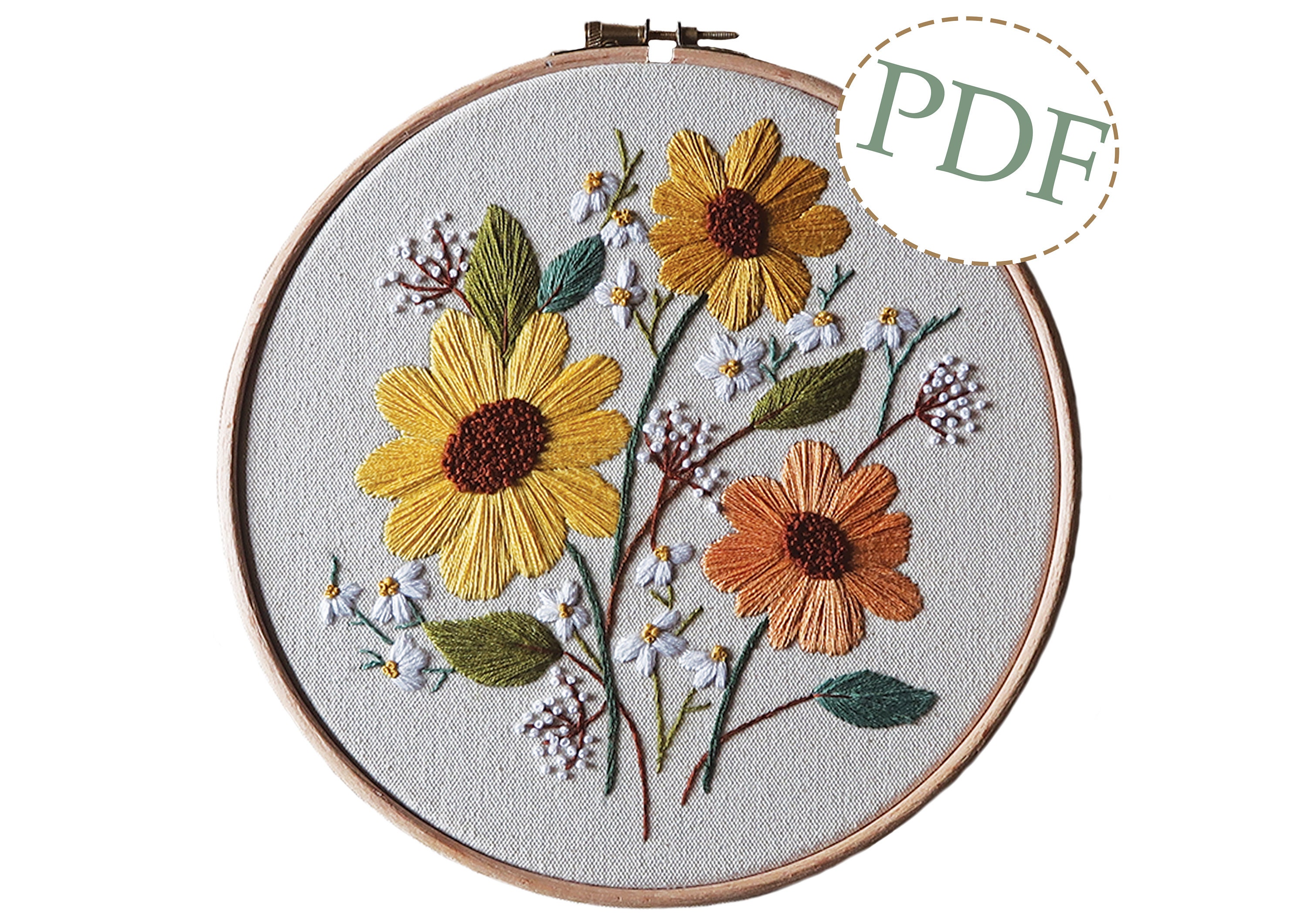 Wildflower Meadow Embroidery Pattern / Downloadable PDF Booklet ...