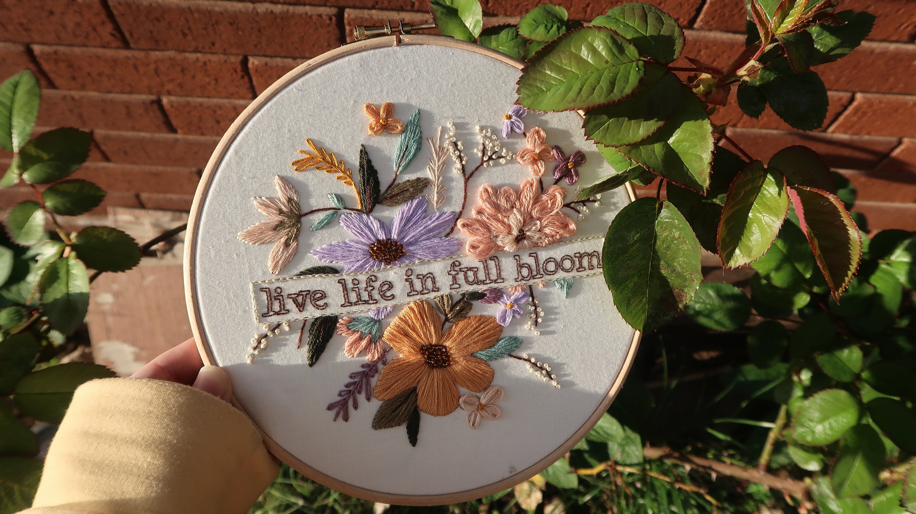 Live Life in Full Bloom Embroidery Pattern / Downloadable PDF - Etsy UK