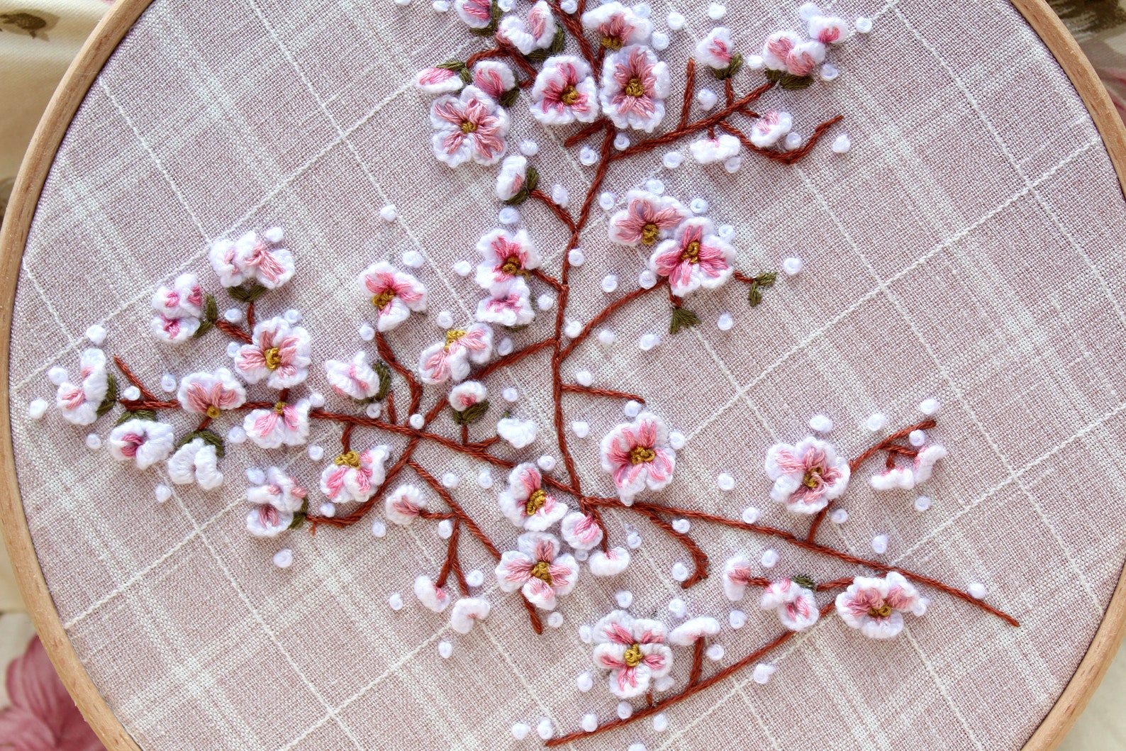Cherry Blossom Hand Embroidery PDF Pattern Tutorial. Floral - Etsy UK