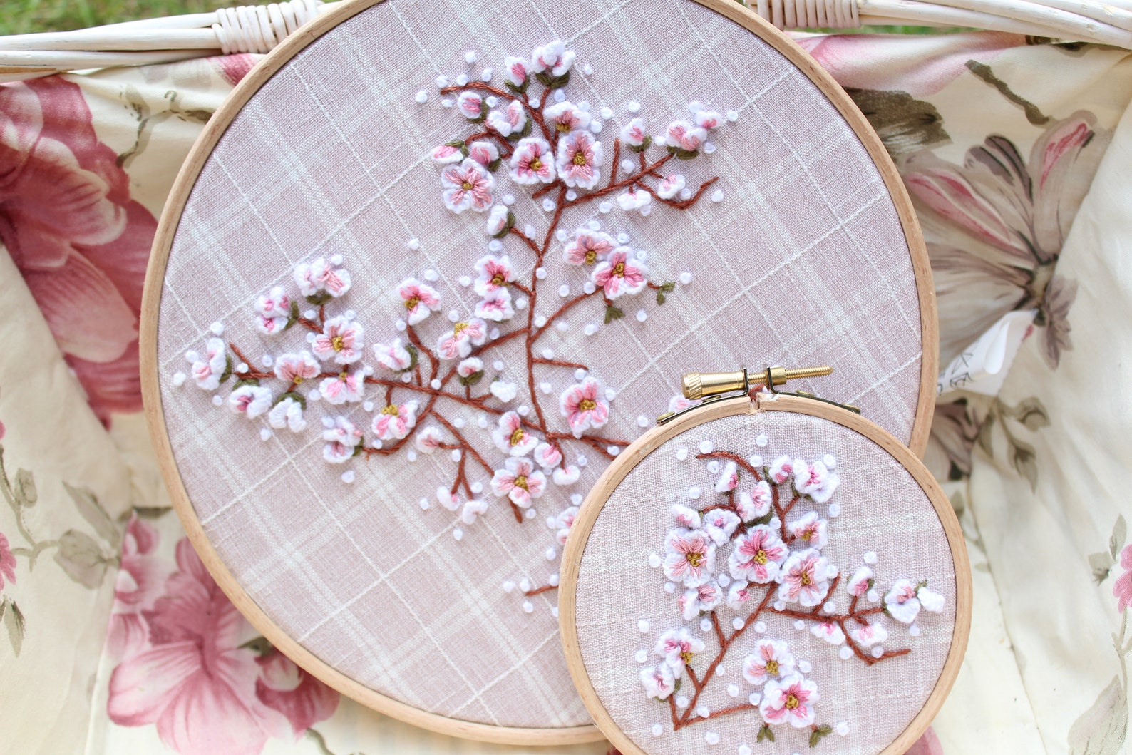 Cherry Blossom Hand Embroidery PDF Pattern Tutorial. Floral - Etsy UK