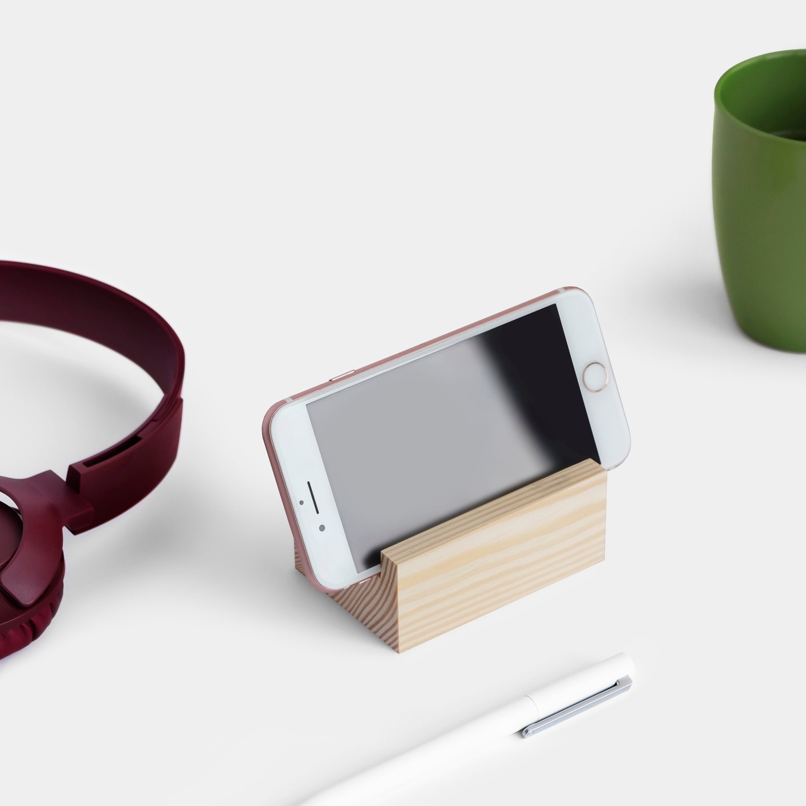 Wooden Phone Holder, Wooden Smartphone Stand, Wood Smartphone Holder ...