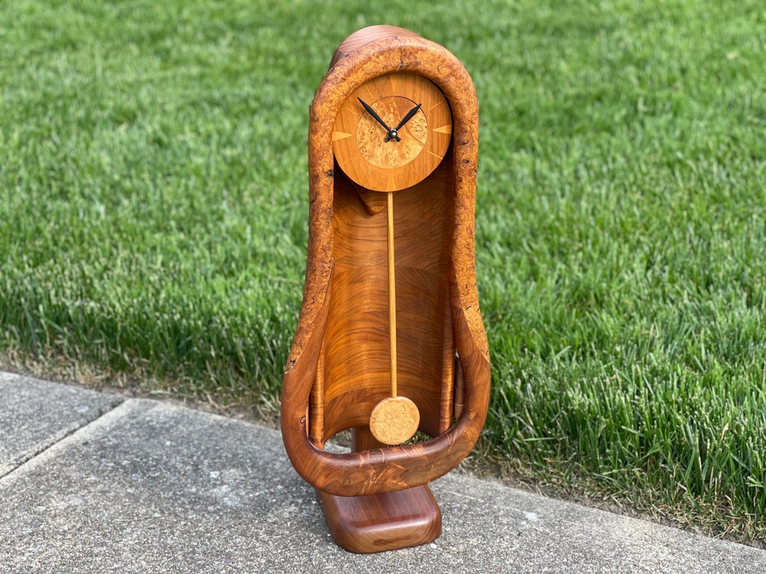 American Studio Craft | Free-standing Wooden Clock - Etsy