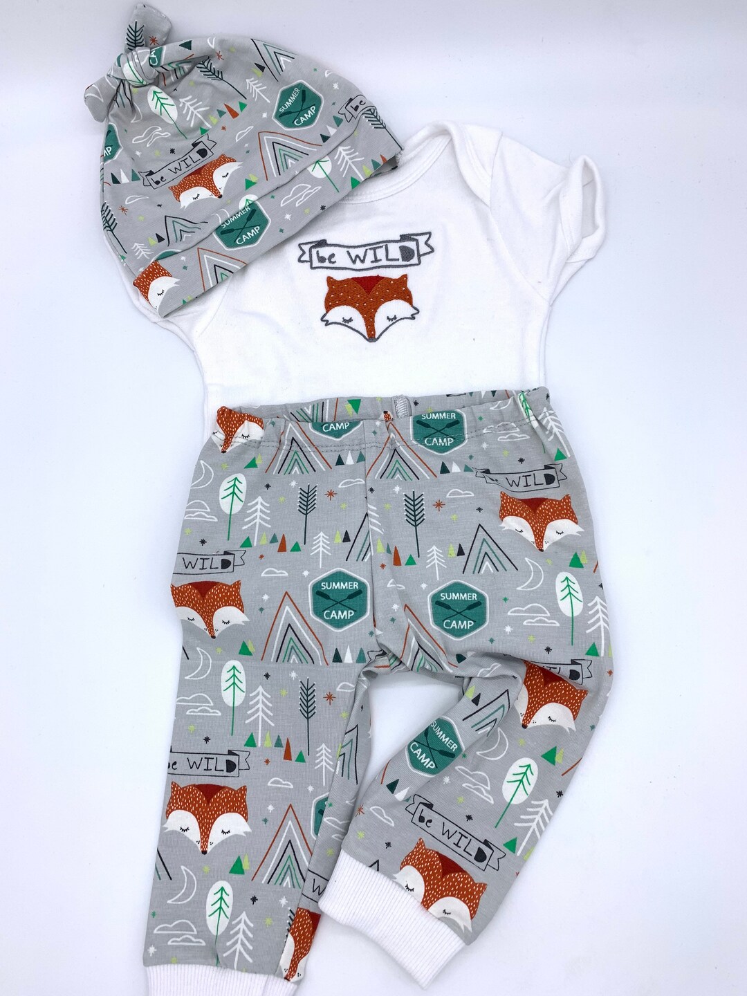 Fox Baby Outfit, Woodland Animal Baby Clothes, Fox Bodysuit Set, Baby ...