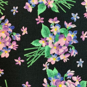 Bouquets of Purple Flowers Floral Fabric by Hi Fashion Fabrics, 100% ...