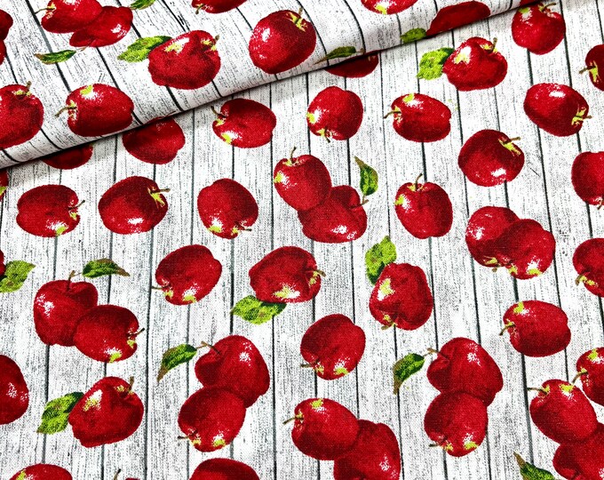 Apple Crate Red Apples Fabric by Joann 45" Wide 100% Cotton by the Yard ...