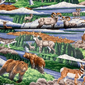 Call of the Wild Fabric by Cranston Print Works, Wildlife Fabric, Wild ...