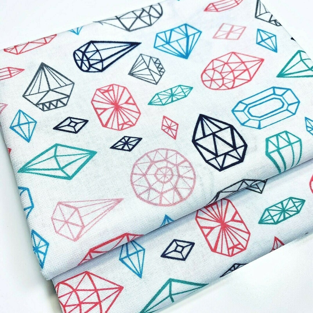 Faceted Gemstones Jewels Fabric, Fat Quarter 2-pack, 100% Cotton - Etsy