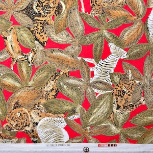 Safari Creatures Fabric by Bally Prints, African Savanna, Leopard ...