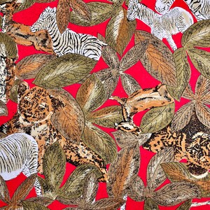 Safari Creatures Fabric by Bally Prints, African Savanna, Leopard ...