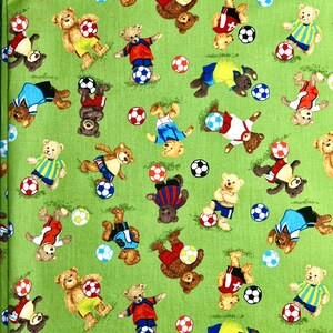 Soccer Bears Football Bears Fabric From the Henley Studio for Makower ...