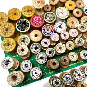 Vintage Wooden Thread Spools Qty. 80, Empty Wood Thread Spools Lot of ...