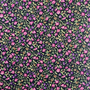 Prairie Flowers Fabric A613 by Hoffman, Floral on Black Background, by ...