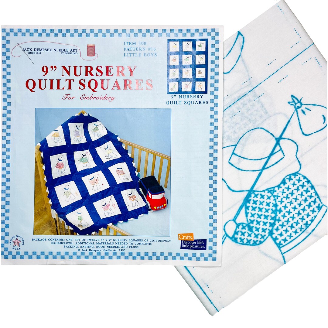 Jack Dempsey Needle Art Sunbonnet Sam 9” Nursery Quilt Squares Item 300 ...