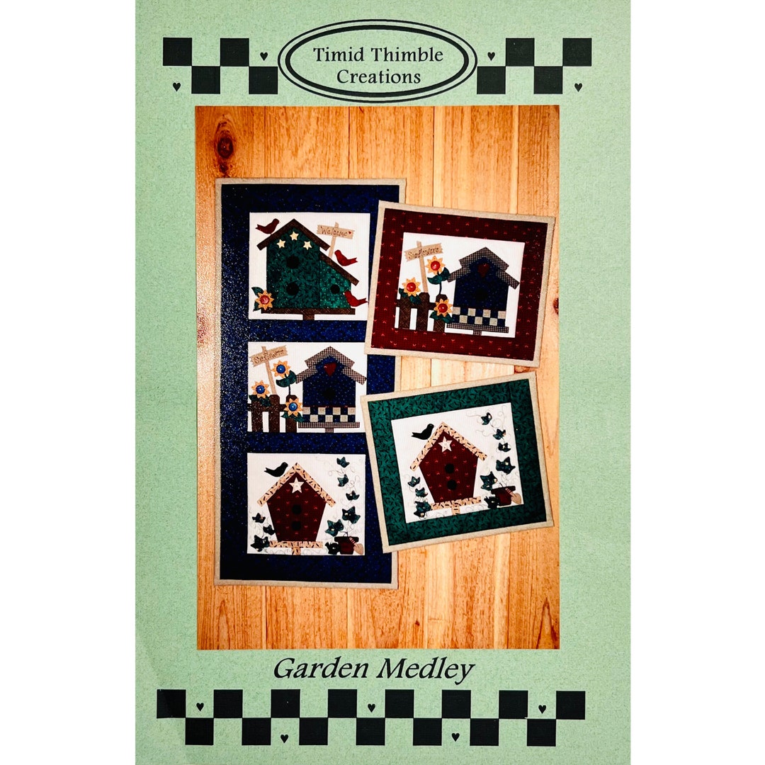 Birdhouse Quilt Pattern Garden Medley by Nancy Odom for Timid Thimble ...