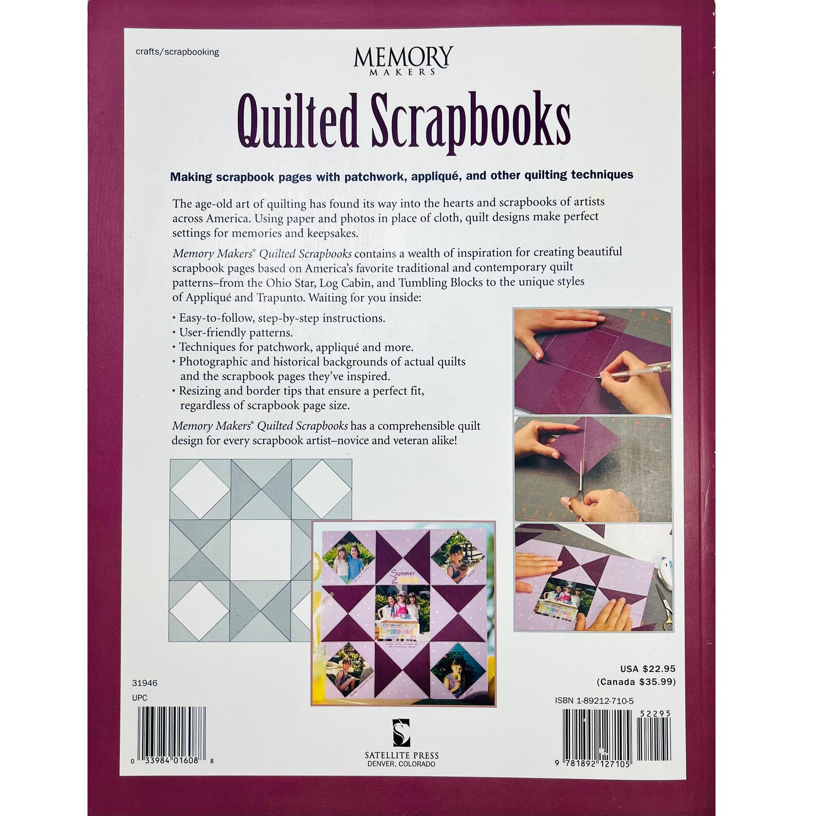 Memory Makers Quilted Scrapbooks, Scrapbook Pages With Patchwork ...