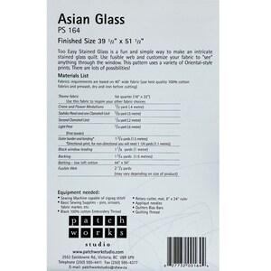Asian Glass Quilt Pattern PS164 by Patchworks Studio, Mkaes Stained ...