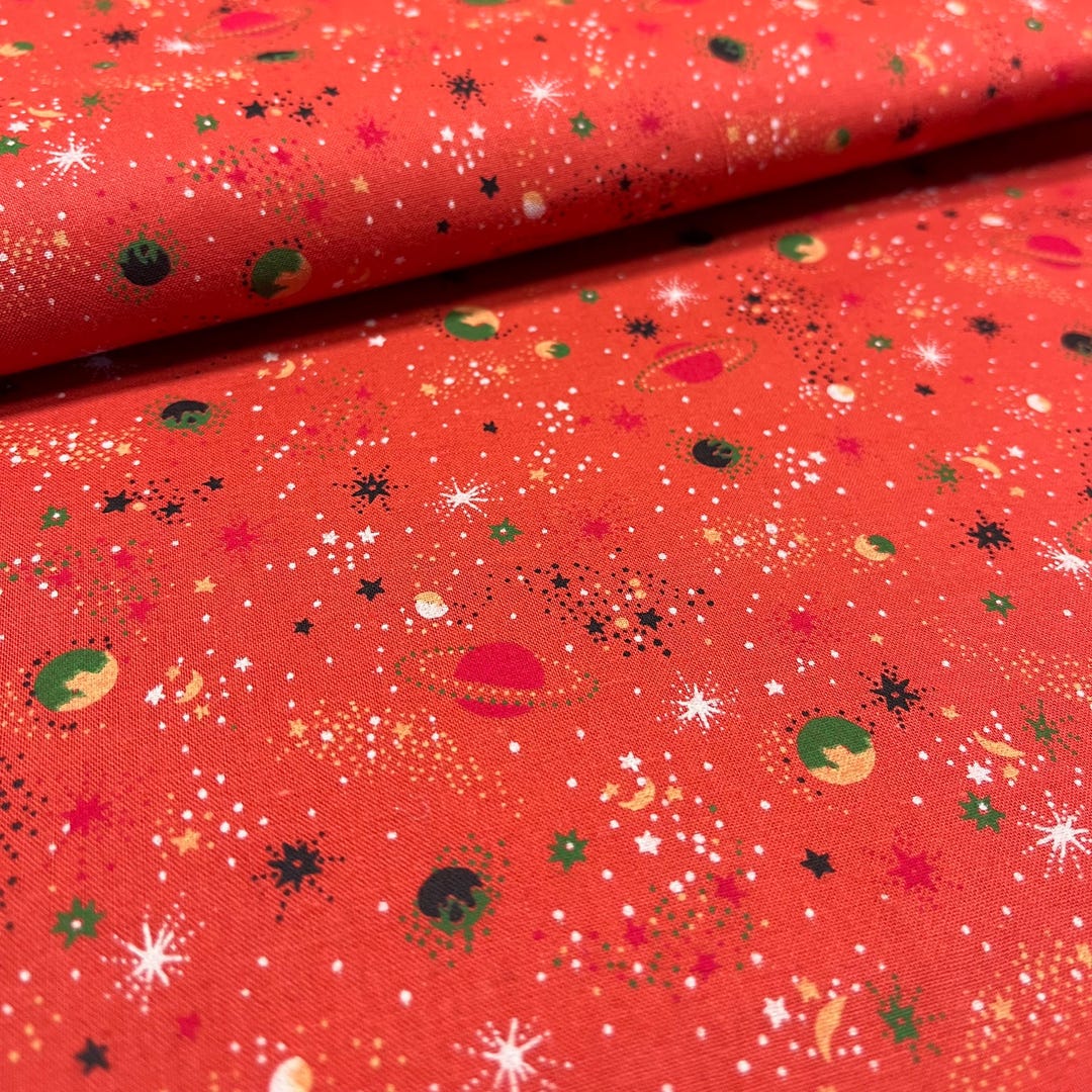 Celestial Fabric Outer Space Fabric Stars and Planets Fabric, 1/2 YARD ...