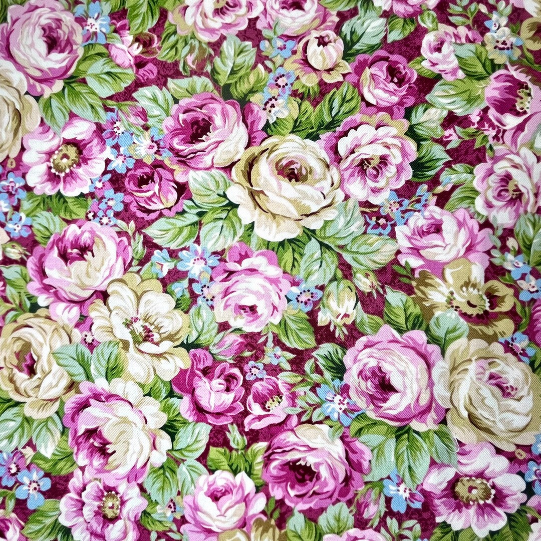 Tuscan Sun #5057 Fabric by Jinny Beyer for RJR Fabrics, Cabbage Rose ...