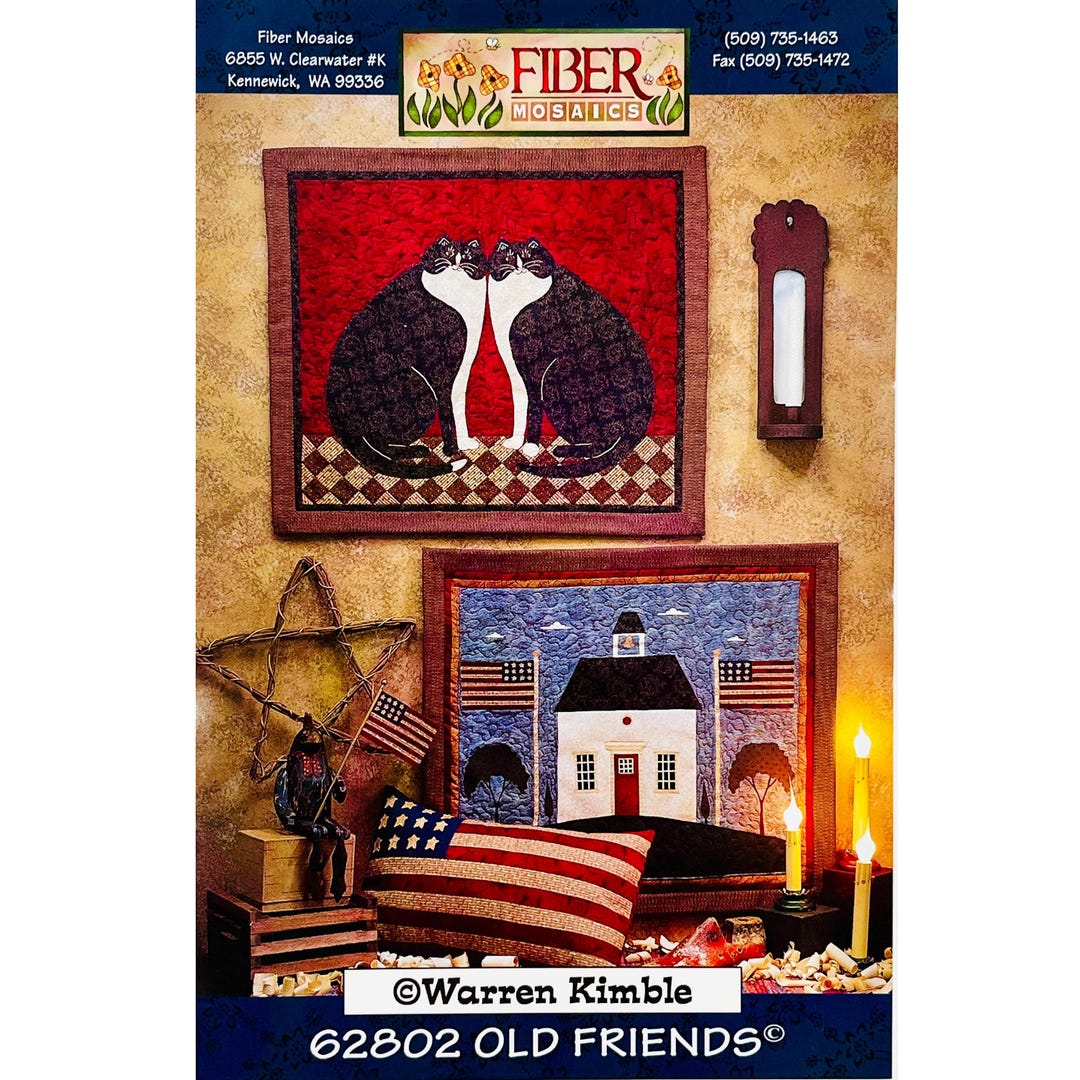Folk Art Quilt Pattern: Old Friends 62802 by Warren Kimble for Fiber ...