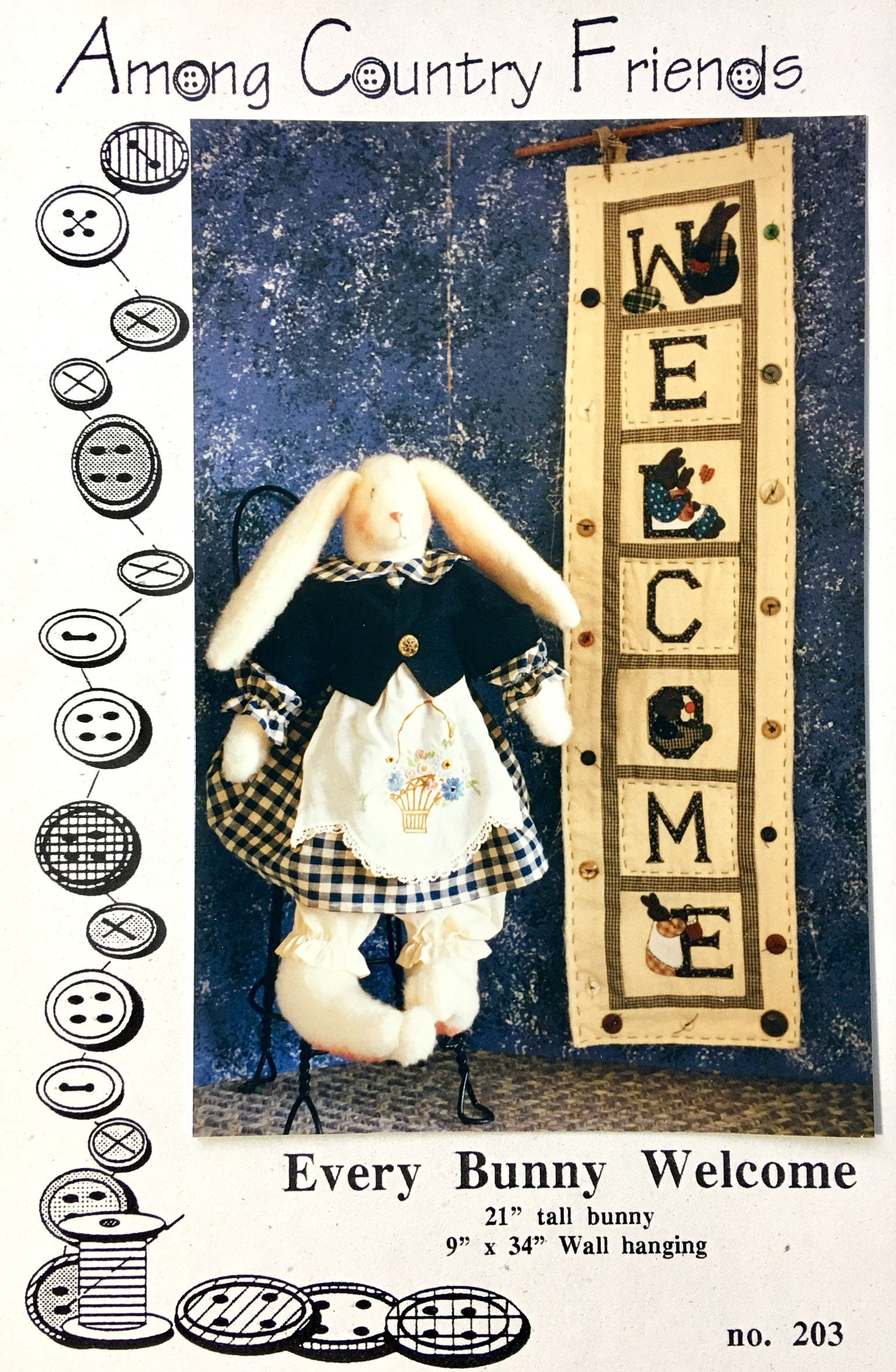 Every Bunny Welcome Quilt and Rabbit Doll pattern 203 by | Etsy