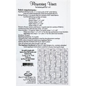 Flowering Vines Quilt Pattern by Piece O Cake Designs, Inc., Flower ...
