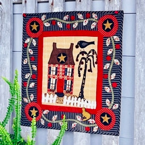 The Little House on the Hill Quilt Pattern by Primitive Patchworks With House, Cat, Crow, and ...