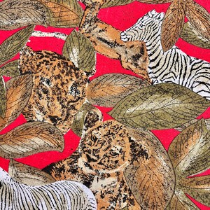 Safari Creatures Fabric by Bally Prints, African Savanna, Leopard ...