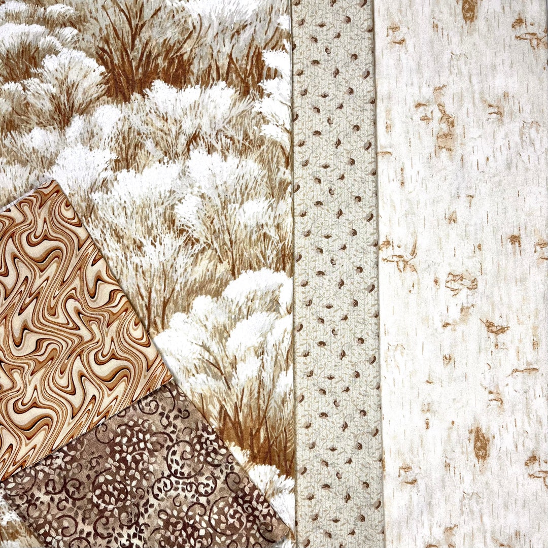 Plants Trees Nature Fabric 5-pack in Earth Tones Thimbleberries Etc ...