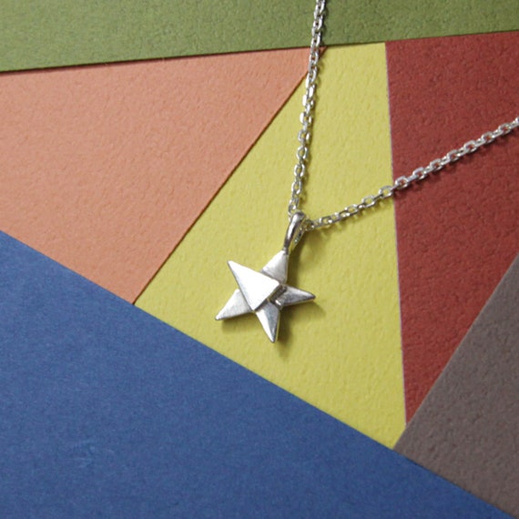 Sterling Silver Mini Tangram Puzzle Star Pendant - Etsy