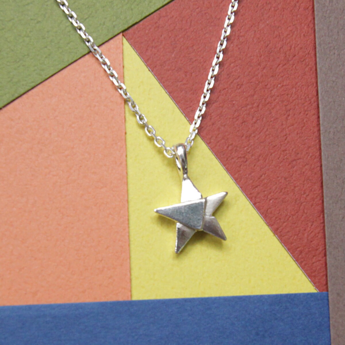 Sterling Silver Mini Tangram Puzzle Star Pendant - Etsy