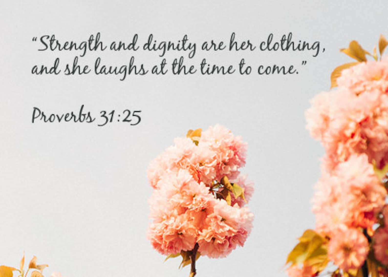 Proverbs 31:25 - Printable 5x7 Scripture Card - Etsy