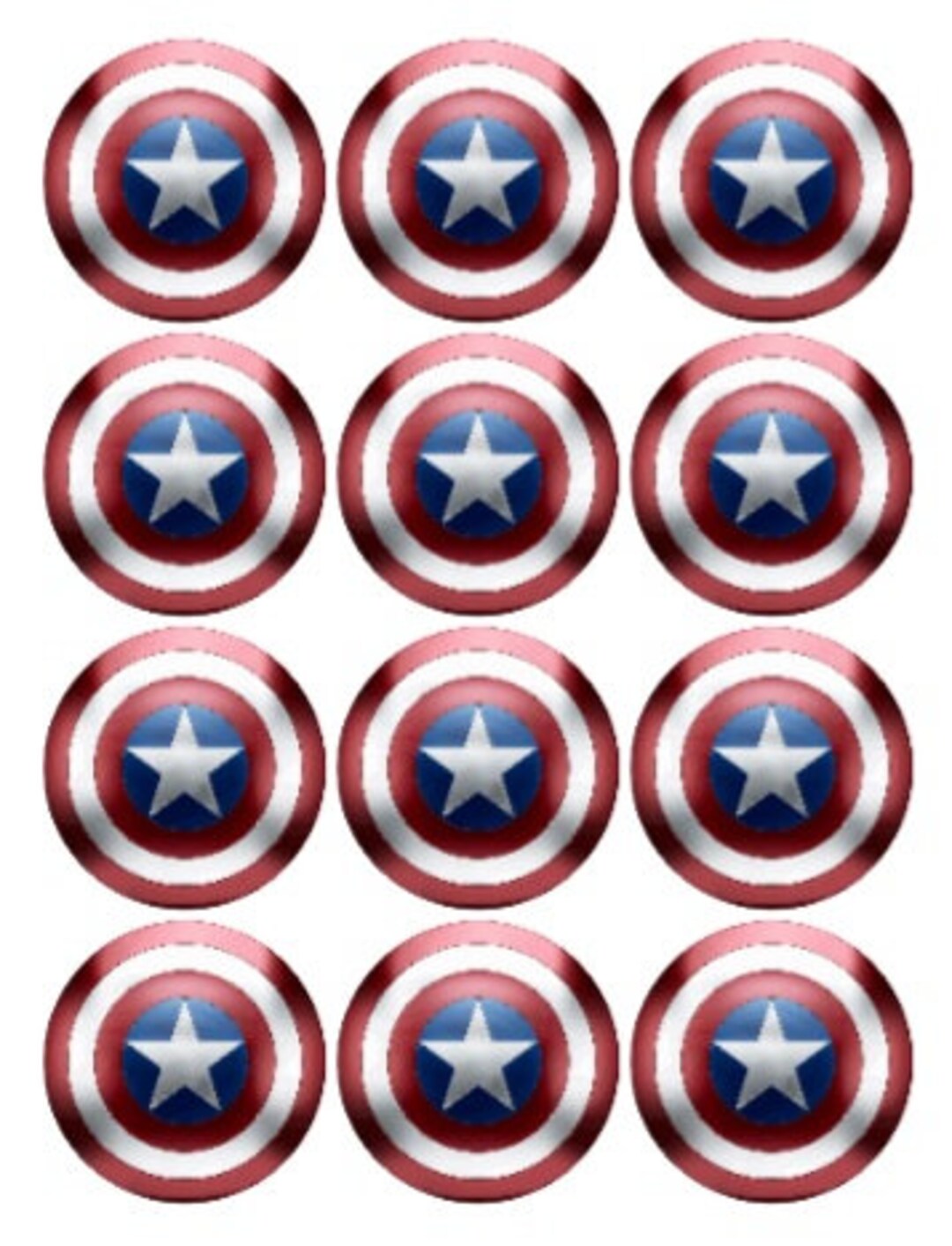 Capitán América escudo oblea cake topper / cupcake topper - Etsy México