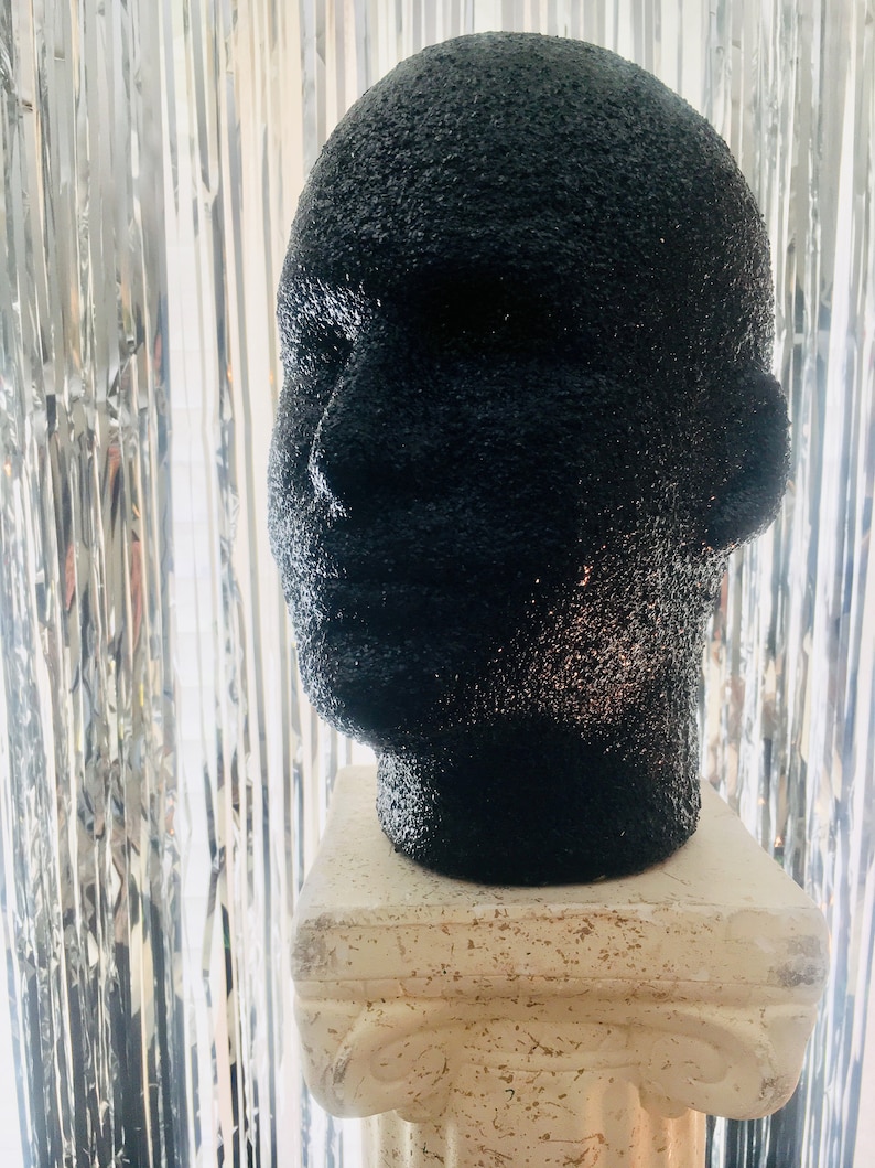 Black Glitter W/leopard Design, Mannequin Head Display Lightweight and ...