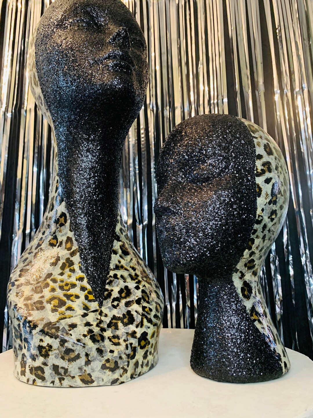 Leopard Goddess, Mannequin Head Display Duo - Etsy