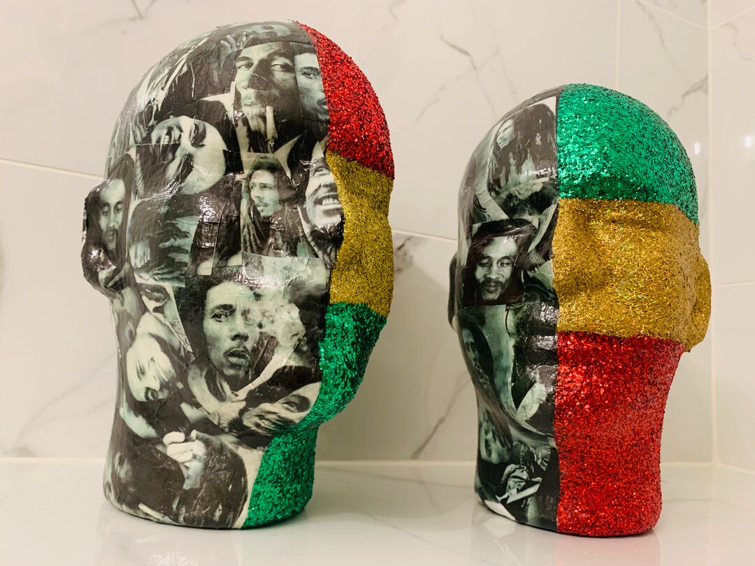 Bob Marley, Reggae Mannequin Head Display Lightweight and Portable Glam ...