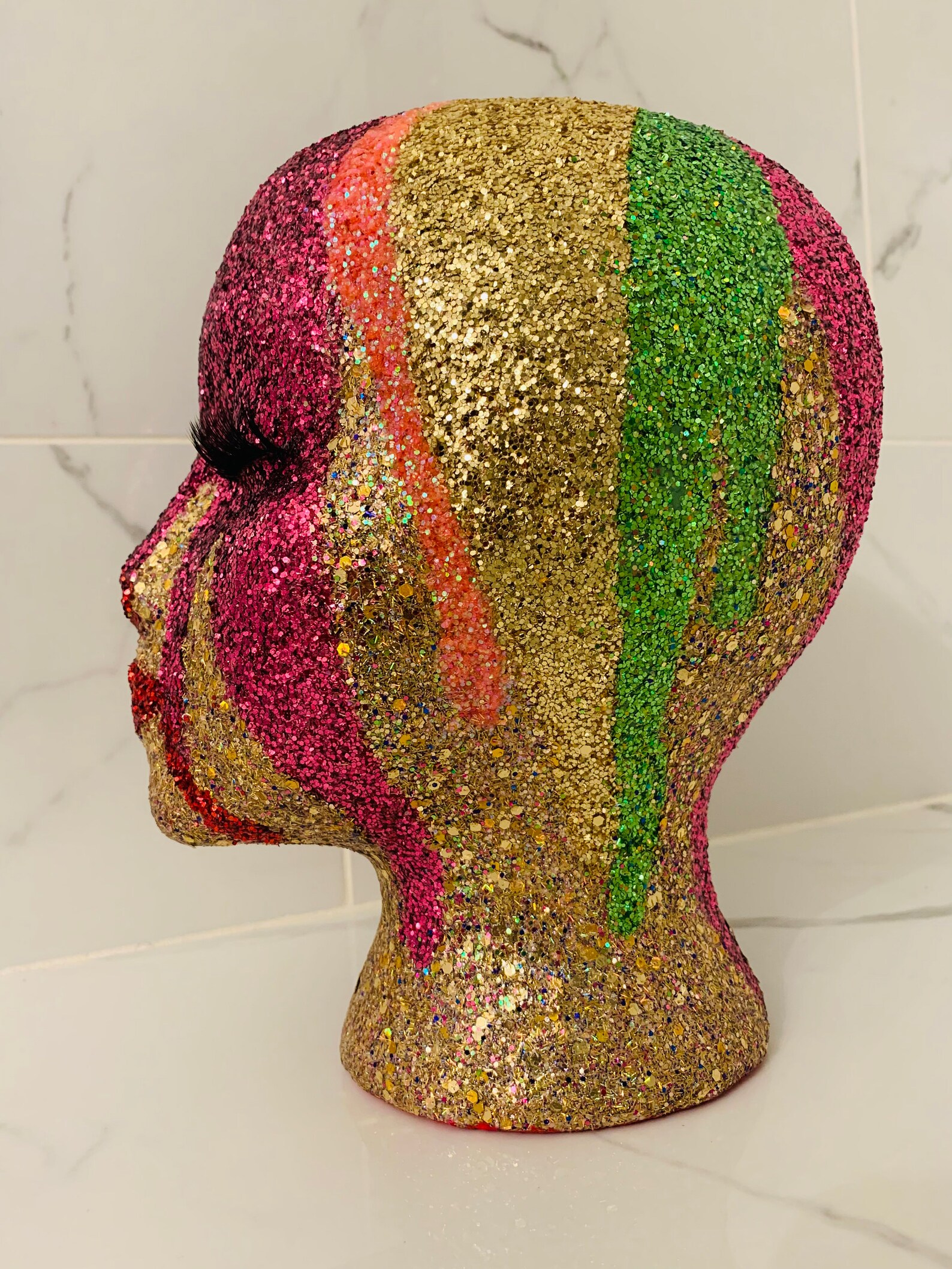 Ms. Drizzle Custom Glitter Mannequin Head Display Lightweight - Etsy