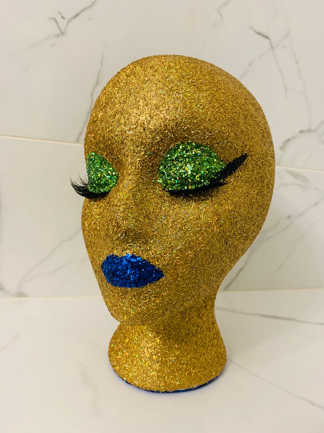 Sleeping Beauty Glitter Mannequin Head Display Lightweight - Etsy