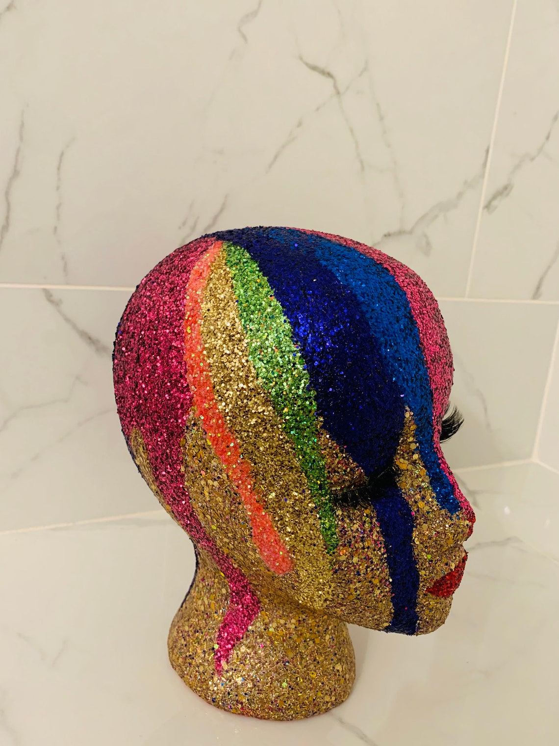 Ms. Drizzle Custom Glitter Mannequin Head Display Lightweight - Etsy