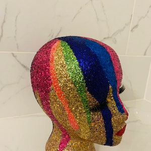 Ms. Drizzle, Custom Glitter Mannequin Head Display Lightweight and ...