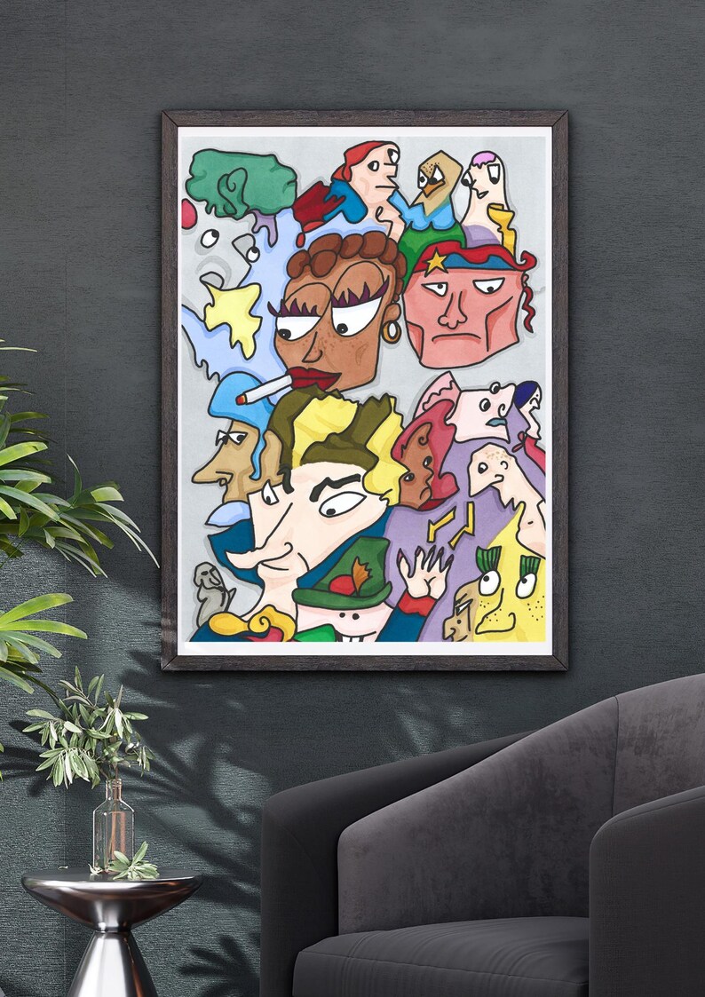 Printable Posters A4,A3,A2 | Abstract Faces Art Print | Various Women ...