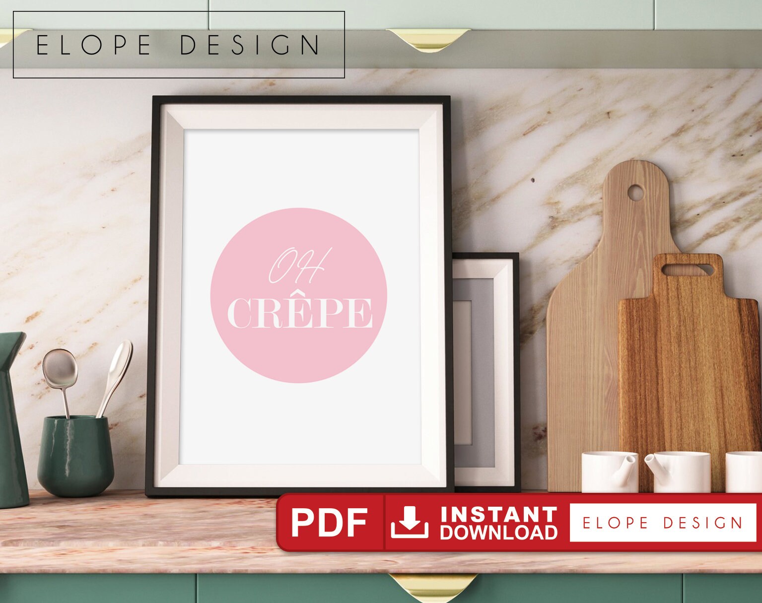 Oh Crêpe Black Wall Art A3 Print Kitchen Quote | Etsy