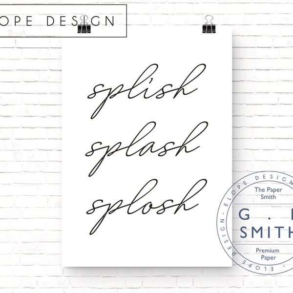 Splish Splash Quote - Etsy