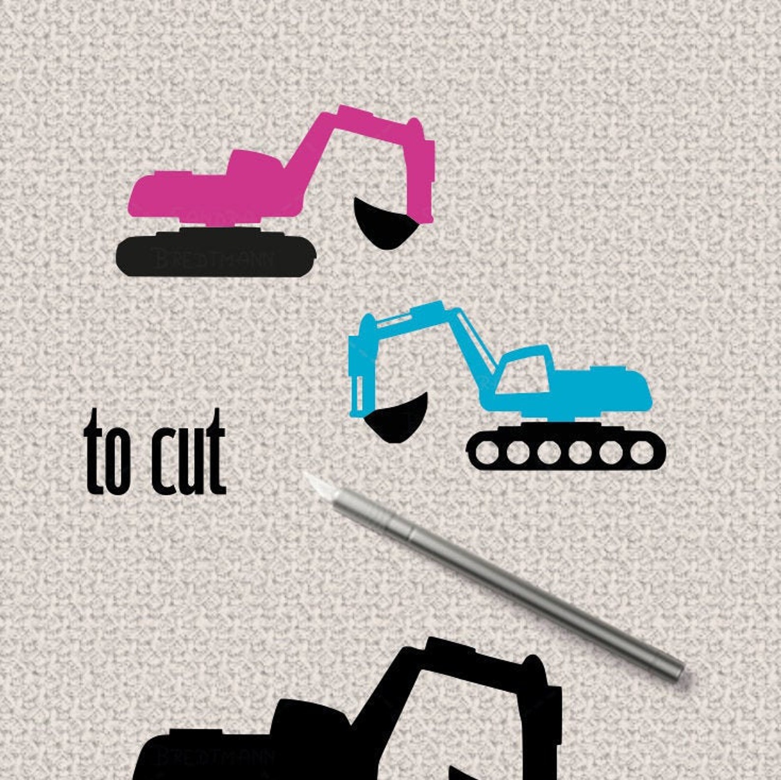 Bagger Plotterdatei SVG Baufahrzeug kommerzielle Nutzung | Etsy